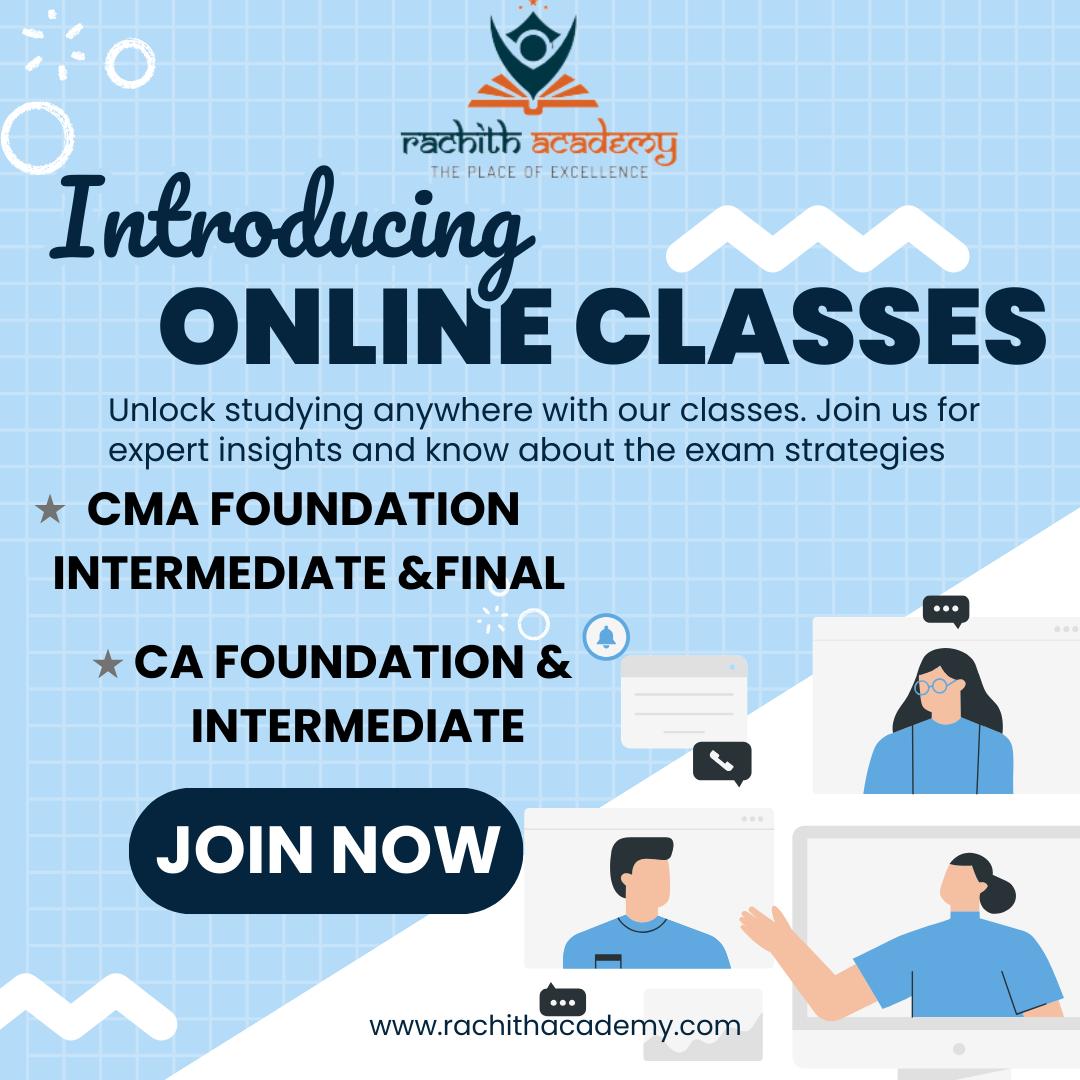 Best CMA Online Coaching in India - Rachith Academy